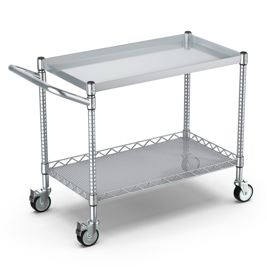 Leteuke 2 Tier Utility Cart with Wheels, NSF Listed 900LBS Commercial ...